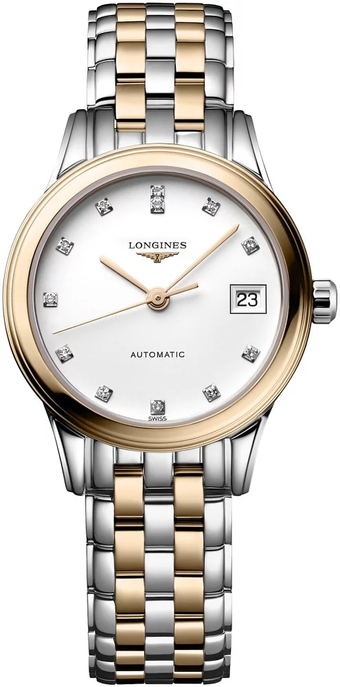 Longines L4.274.3.99.7 ⌚ Flagship Classic Lady Diamonds Rose Gold PVD ...